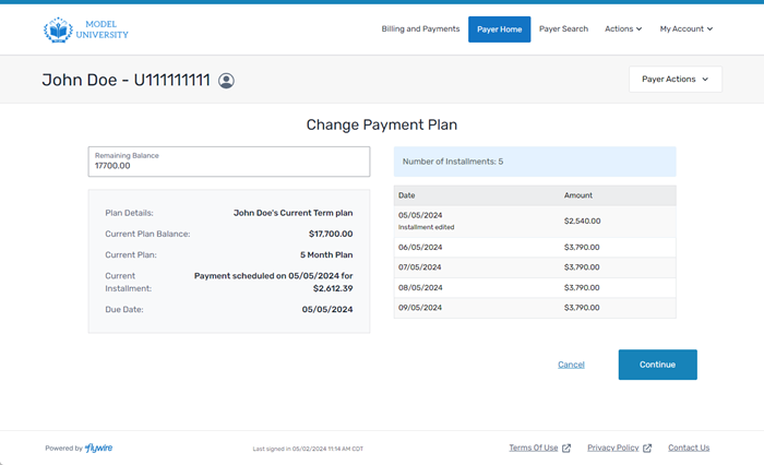 Change Total Balance Due
